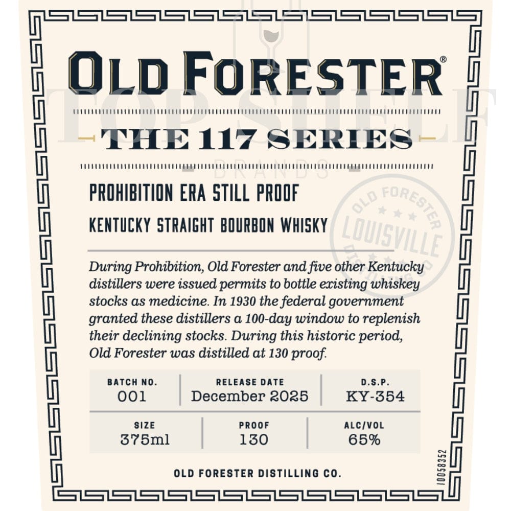Buy Old Forester The 117 Series Prohibition Era Still Proof Bourbon ...